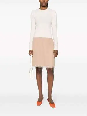 Gucci Lace Trim Detail Midi Skirt