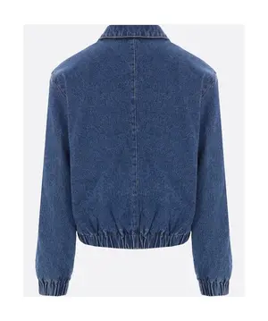 AMI Paris De Coeur Zipped Denim Jacket