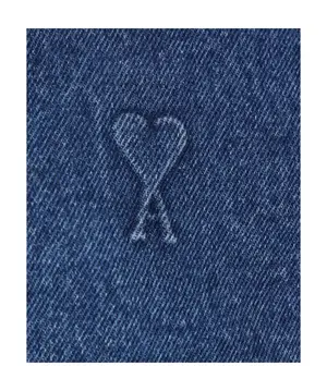 AMI Paris De Coeur Zipped Denim Jacket