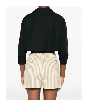Elisabetta Franchi Cropped Shirt With Three-quarter Length Sleeves