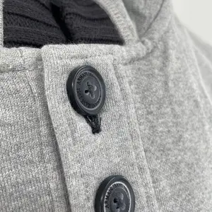Emporio Armani Long-sleeved Hooded Sweater With Button Detail