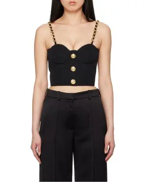 Balmain Embellished Sweetheart Neckline Bustier Top