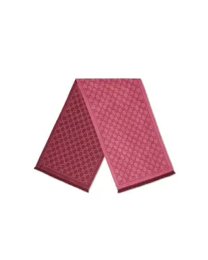 Gucci Gg Jacquard Pattern Knitted Scarf - Pink
