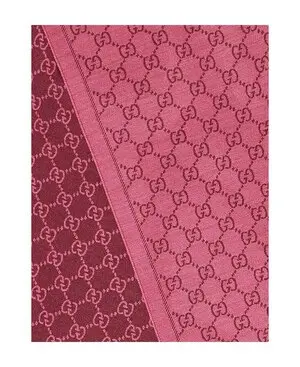 Gucci Gg Jacquard Pattern Knitted Scarf - Pink