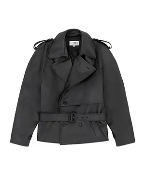 MAISON MARGIELA Leather Double-breasted Jacket