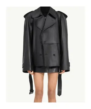 MAISON MARGIELA Leather Double-breasted Jacket