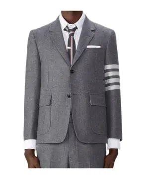 Thom Browne 4-bar Stripe Single-breasted Blazer - Medium Gray