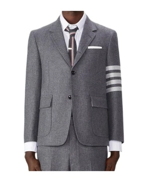 Thom Browne 4-bar Stripe Single-breasted Blazer - Medium Gray