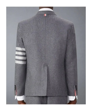 Thom Browne 4-bar Stripe Single-breasted Blazer - Medium Gray
