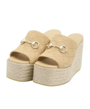 Gucci Horsebit Platform Espadrille Wedges
