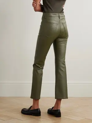 JOSEPH Duke Leather Casual Pants - Green