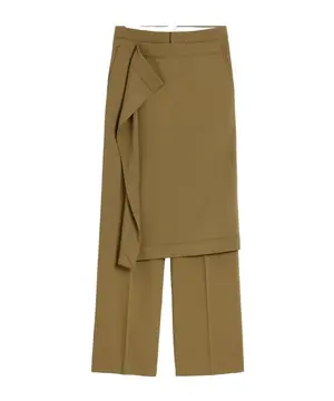 AMI Paris Front Panel Wide Leg Trousers - Green