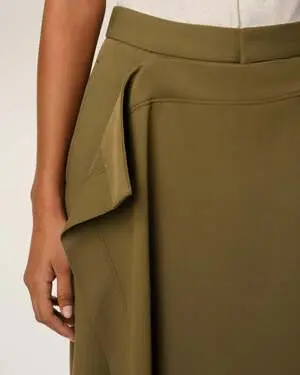 AMI Paris Front Panel Wide Leg Trousers - Green