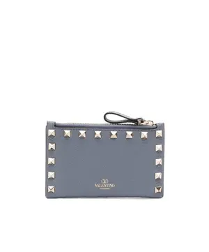 Valentino Garavani Studded Zip Wallet - Gray