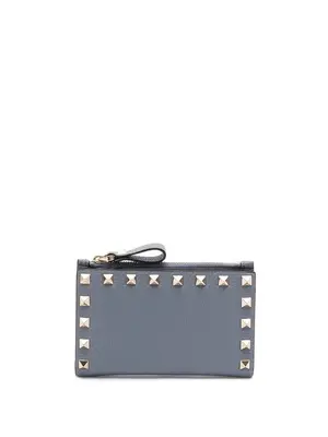 Valentino Garavani Studded Zip Wallet - Gray