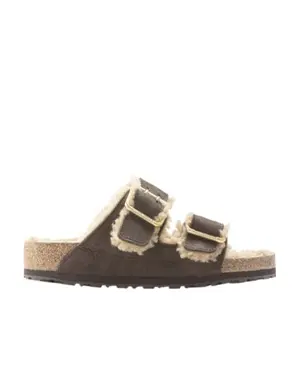 BIRKENSTOCK Fur-lined Double-strap Sandals - Brown
