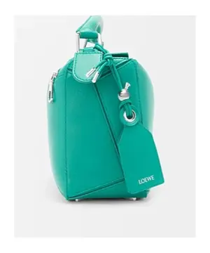 Loewe Small Featherlight Puzzle Bag In Nappa Lambskin - Green