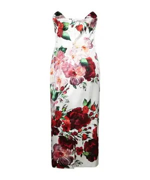 Dolce & Gabbana Sleeveless Floral Print Midi Dress