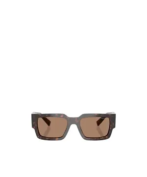 Prada Symbole Rectangular Sunglasses - Brown
