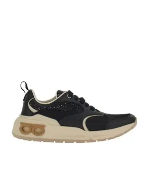 FERRAGAMO Low-top Logo Sneakers - Black