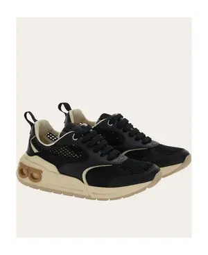 FERRAGAMO Low-top Logo Sneakers - Black