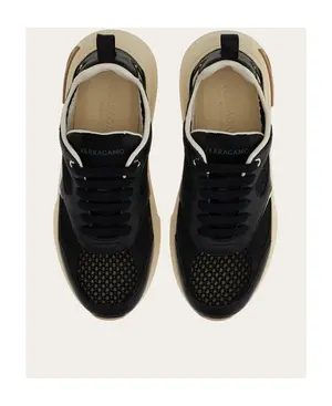 FERRAGAMO Low-top Logo Sneakers - Black