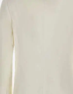 Eleventy Double-breasted Peak-lapel Blazer - White
