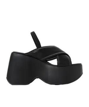 VIC MATIE Platform Slingback Heeled Sandals - Black