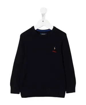Polo Ralph Lauren Embroidered Logo Crewneck Sweater - Black