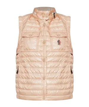 Moncler Logo Patch Padded Gilet - Pink