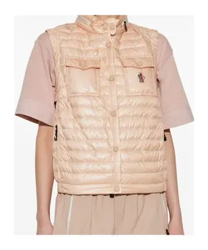 Moncler Logo Patch Padded Gilet - Pink
