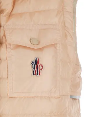 Moncler Logo Patch Padded Gilet - Pink