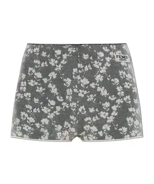 Fendi Lace Shorts With Allover Floral Pattern
