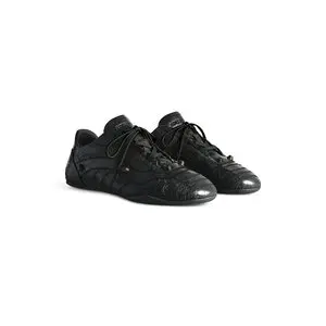 Balenciaga City Lace-up Sneakers In Sheepskin - Black