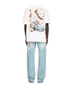 Off-White Paint Relaxed Jeans - Blue