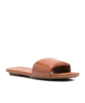Hogan Leather Slides - Brown