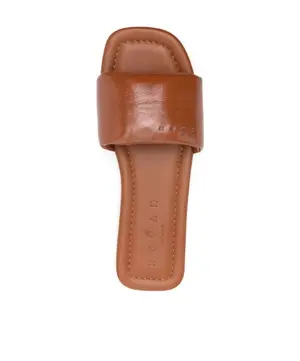 Hogan Leather Slides - Brown