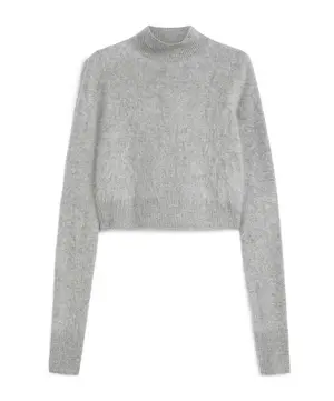 Sportmax Pure Cashmere High Neck Sweater - Medium Gray