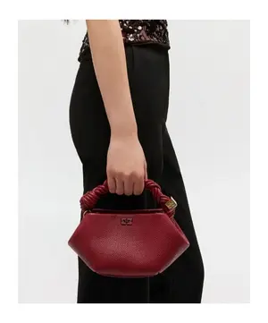 GANNI Grained Mini Bag - Red