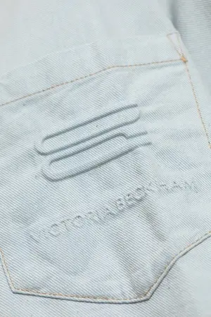 Victoria Beckham Logo-embossed Shirt - Light Blue
