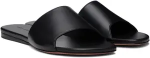 Amina Muaddi Bianca Slippers - Black