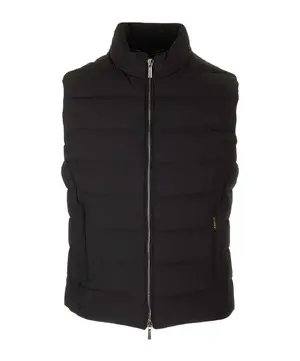 MOORER Sleeveless Quilted Zip Vest
