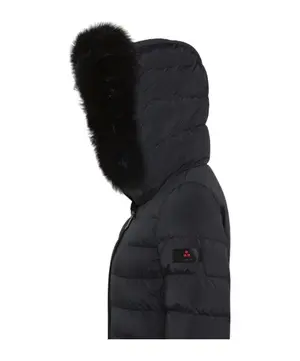 Peuterey Long Down Jacket With Hood And Fur Trim