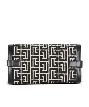 Balmain B-buzz 23 Jacquard Clutch Bag - Black