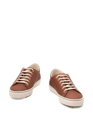 Brunello Cucinelli Leather Lace-up Sneakers - Brown