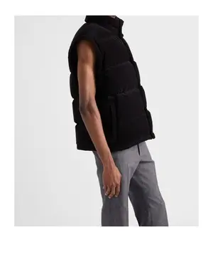 Prada Triangle-logo Button-up Down Jacket - Black