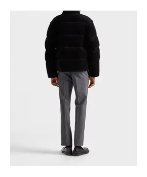 Prada Triangle-logo Button-up Down Jacket - Black