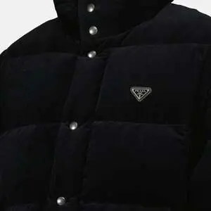Prada Triangle-logo Button-up Down Jacket