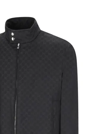 Gucci Monogrammed Zip-up Jacket - Black