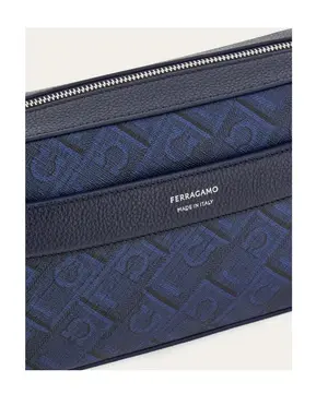 FERRAGAMO Monogram Crossbody Bag - Navy Blue